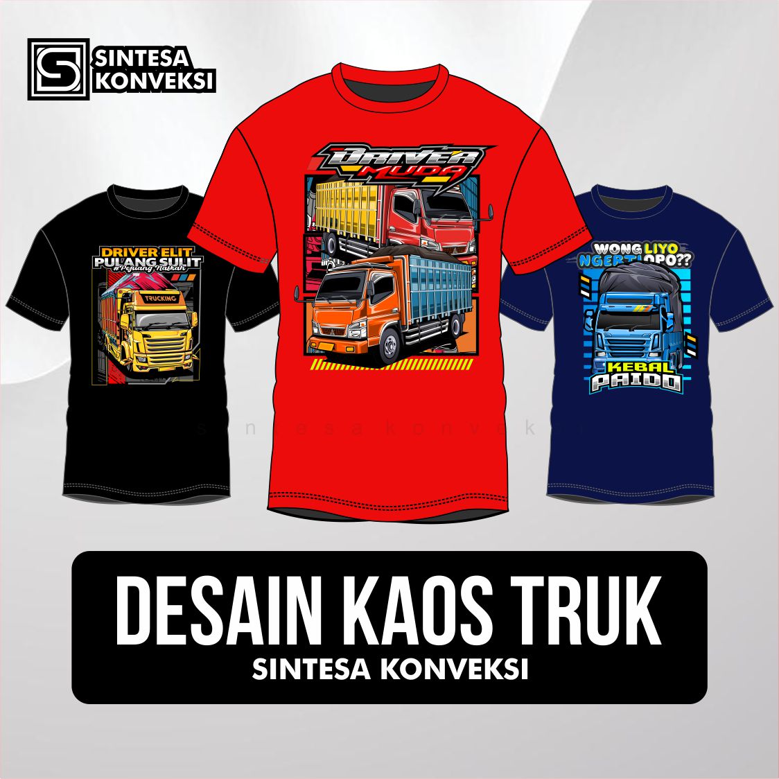 13 Desain Kaos Komunitas Truk, Baju Gambar Truck Simple dan Keren